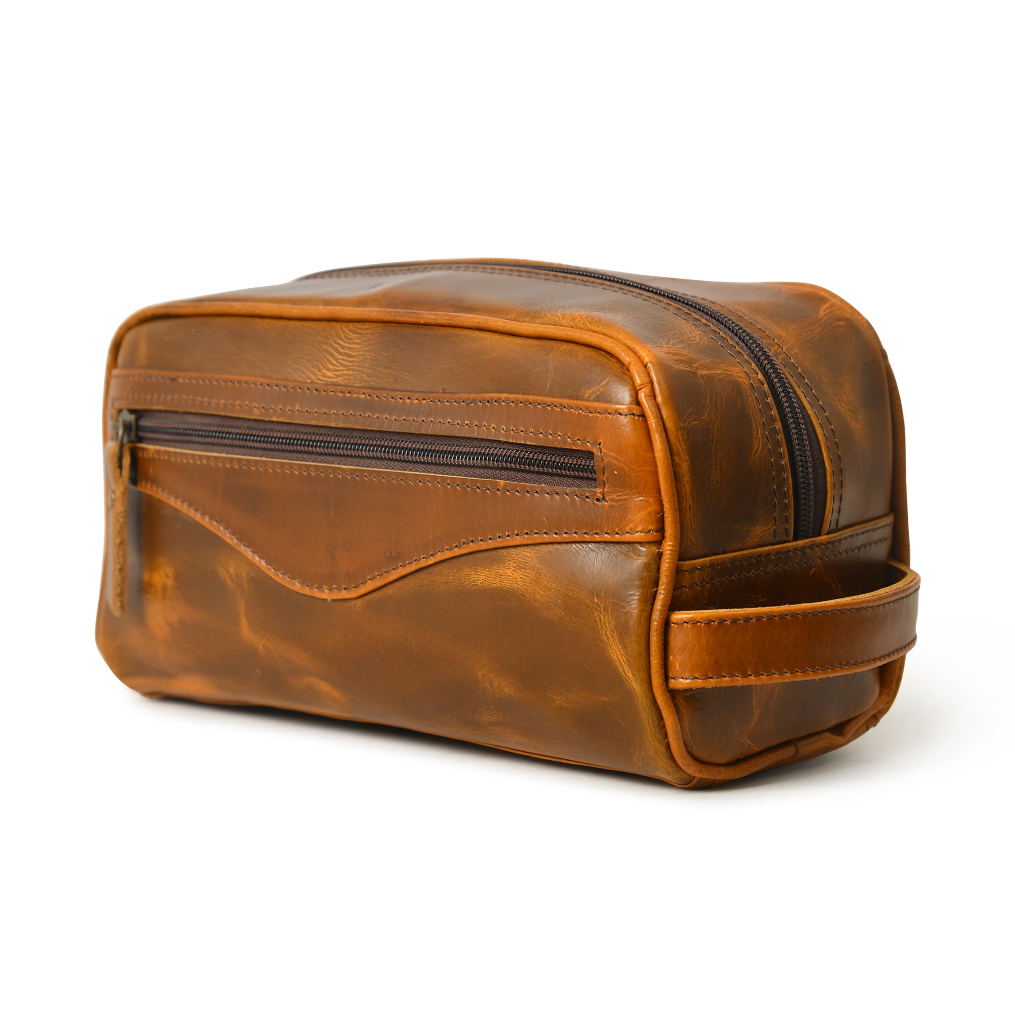 Leather Toiletry Bag For Men –Travel Bag For Men, Bathroom Organizer ...