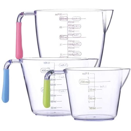 3 Pieces Angled Measuring Cups Plastic Liquid Measuring Cup Small ...
