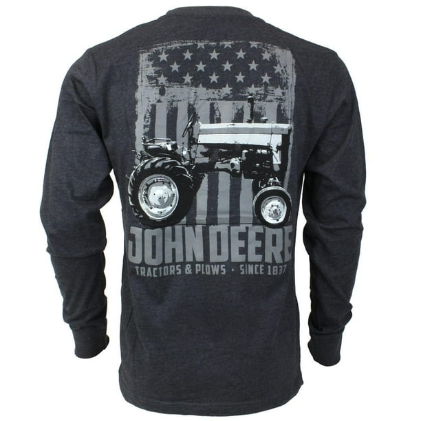 John Deere American Flag Black Longsleeve T-Shirt LP81807, 1410-2283-BX ...