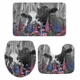 Farm Animals Bathroom Rugs Set Funny Pair Cows Rustic Wildflower ...