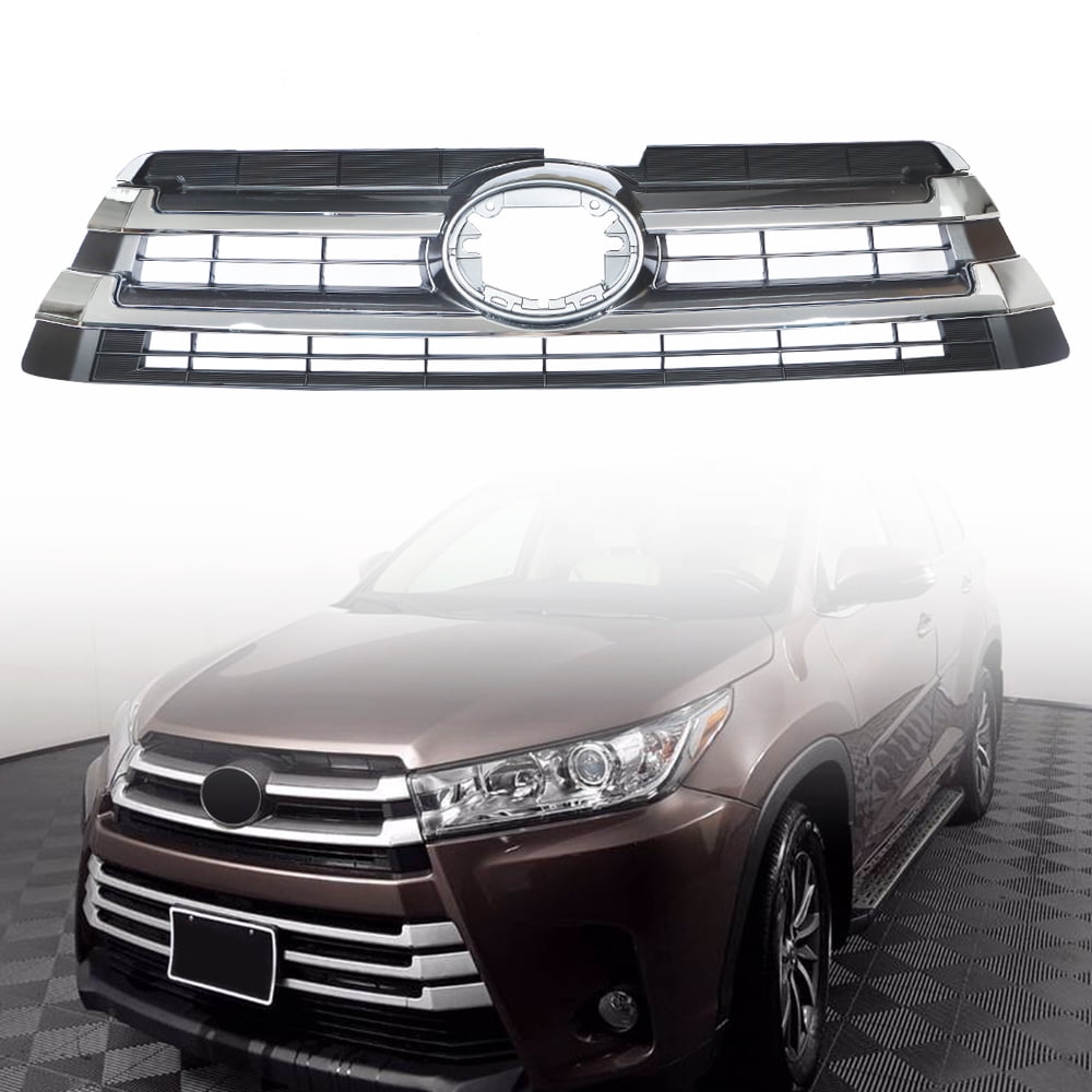 LABLT Silver Front Bumper Upper Grille for 2017-2019 Toyota Highlander ...