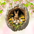 AURIGATE Easter Bunny in Tree Hole Acrylic Hanging Ornament 7.87in Flat ...