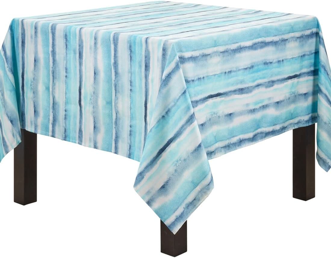 Fennco Styles Soft Watercolor Design Tablecloth 70 x 70 Inch – Blue ...