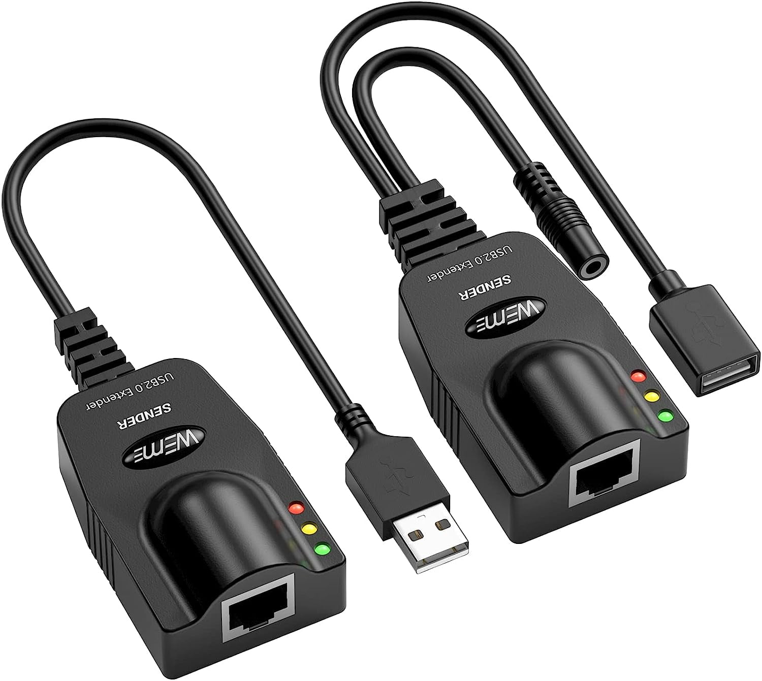 WEme USB 2.0 Extender to RJ45 Over Cat5E,6,7 Connection up to 100 Meter ...