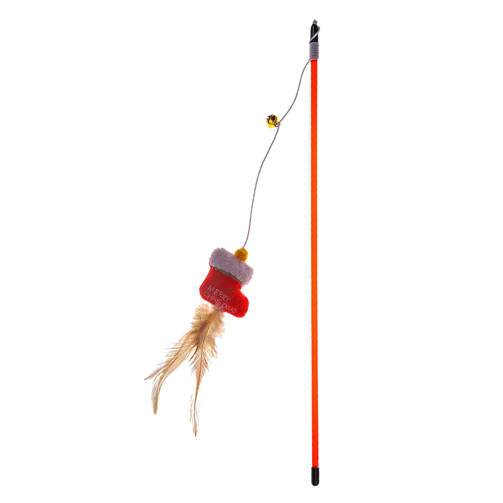 Feather Teaser with Belll Exercise Training Plush Funny Cat Stick Toy ...