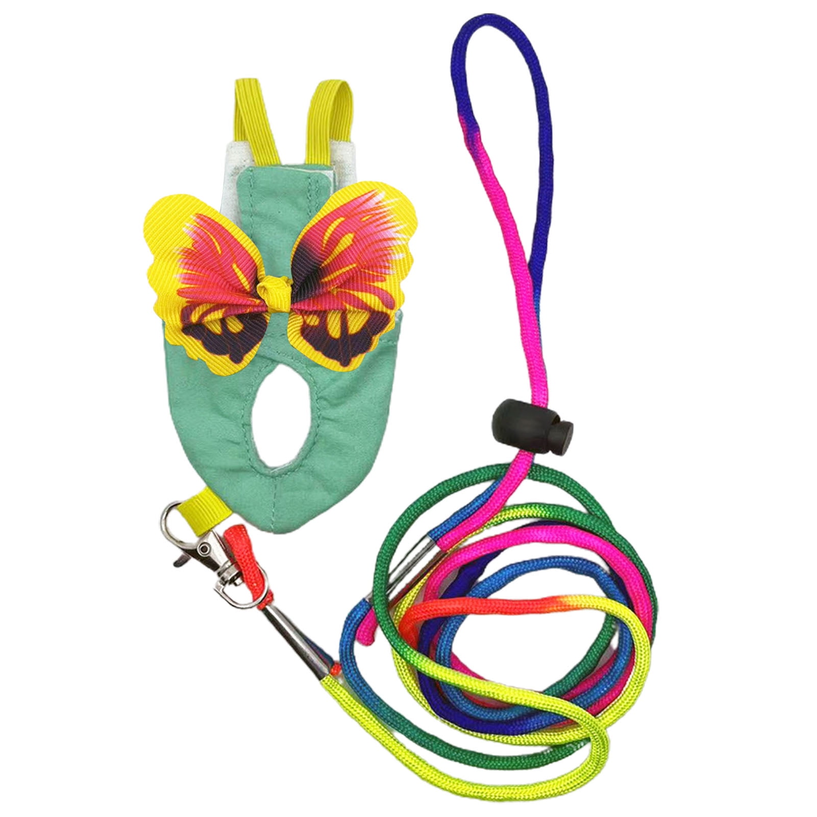 Parrot Harness Leash - Butterflies Wing Decor Elastic Shoulder Strap ...