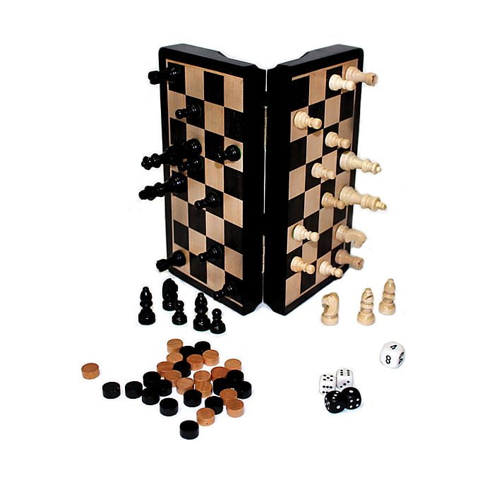 John N. Hansen Co. Classic Game Collection - 8" Magnetic Dark Wood 3 in ...