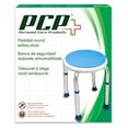 PCP Adjustable Padded Round Safety Stool, White, HSA/FSA Eligible ...
