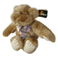 Unipak Designs Style 1907B Tan 11" Teddy Bear Multicolor Plaid Ribbon ...