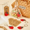 10Pcs PVC Keychains with Alloy Rings Strawberry with 10Pcs Organza Bags ...