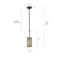 LNC Samay Matte Black and Clear Tiffany Glass Tiffany Cylinder Mini ...