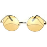 Round Sunglasses - Small (43mm) Silver Frame / Yellow Lens - Walmart.com