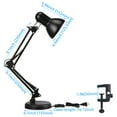 Black Metal Swing Arm Desk Lamp - Adjustable Joint, Interchangeable ...