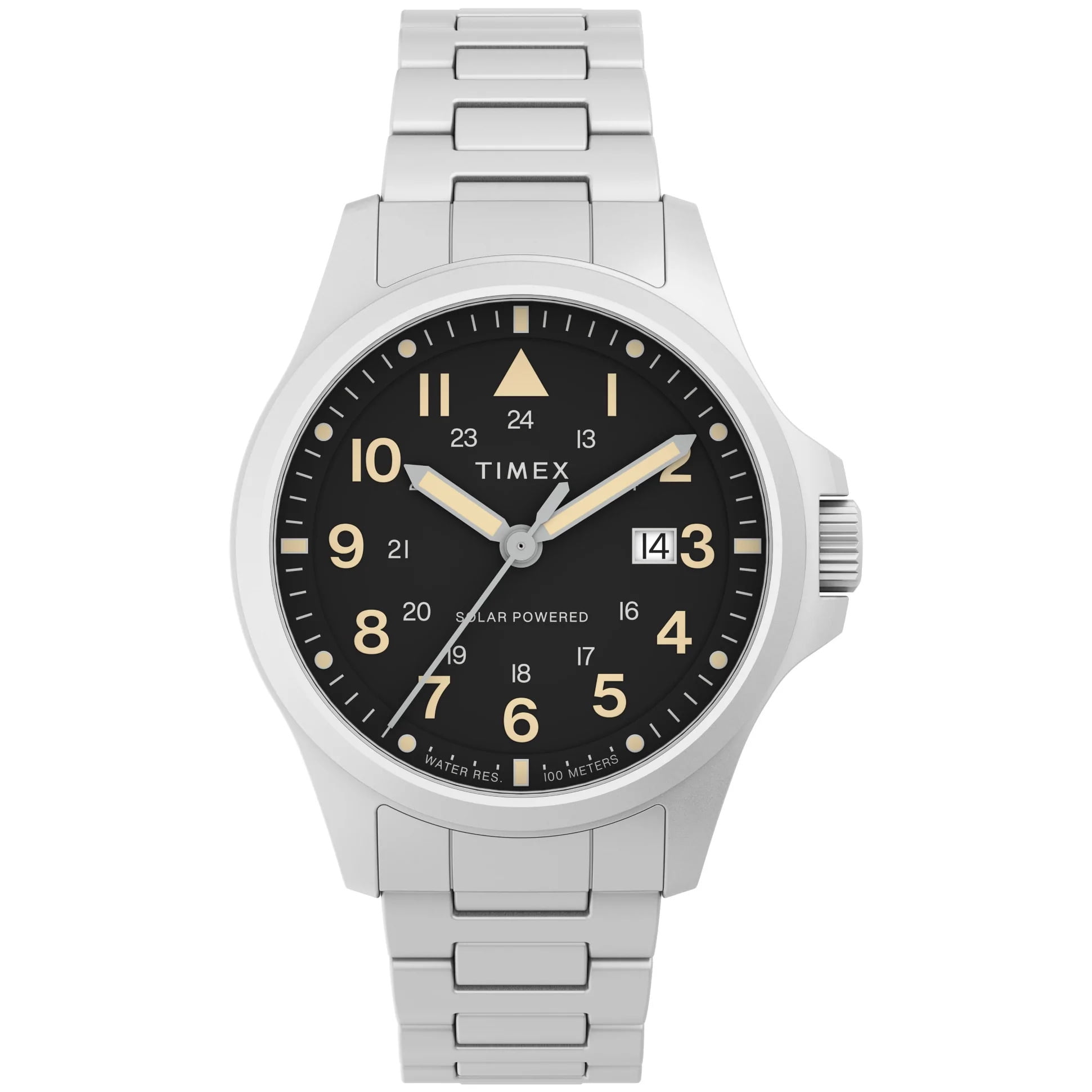 Timex Expedition North Field Solar 41mm Black SS - Walmart.com