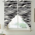 Black Line Swag Curtain Valance for Window 2 Panels Abstract Black ...