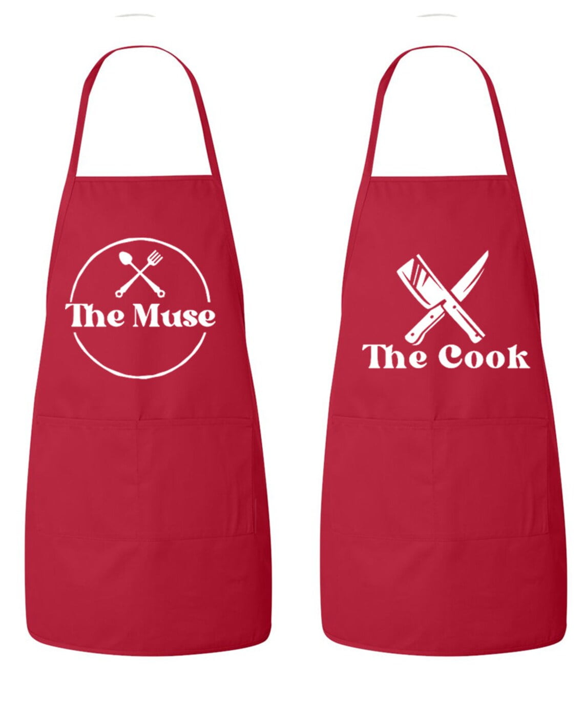 Matching Couples Aprons Set, The Muse & The Cook Aprons Set, Mr and Mrs ...