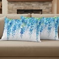 Blue Wisteria Lumbar Pillow Covers 12 x 20 Inch Pillow Covers Set of 2 ...