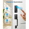 WiFi Keyless Entry Door Lock Set w/Front Door Handle, 0.1s Fingerprint Biometric Unlock, Lock ...