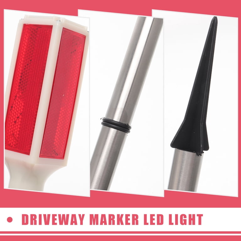 Solar Driveway Markers Reflective 4 Pack 44'' Solar Powered Driveway