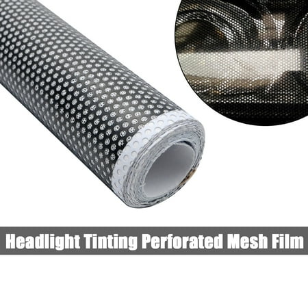 Top-Max Black Perforated Car Headlight Mesh Tinting Wrap Self-Adhesive ...