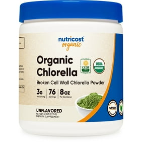 Organic Chlorella Capsules - 650mg Sun Dried Capsules 100 Powder Pills ...