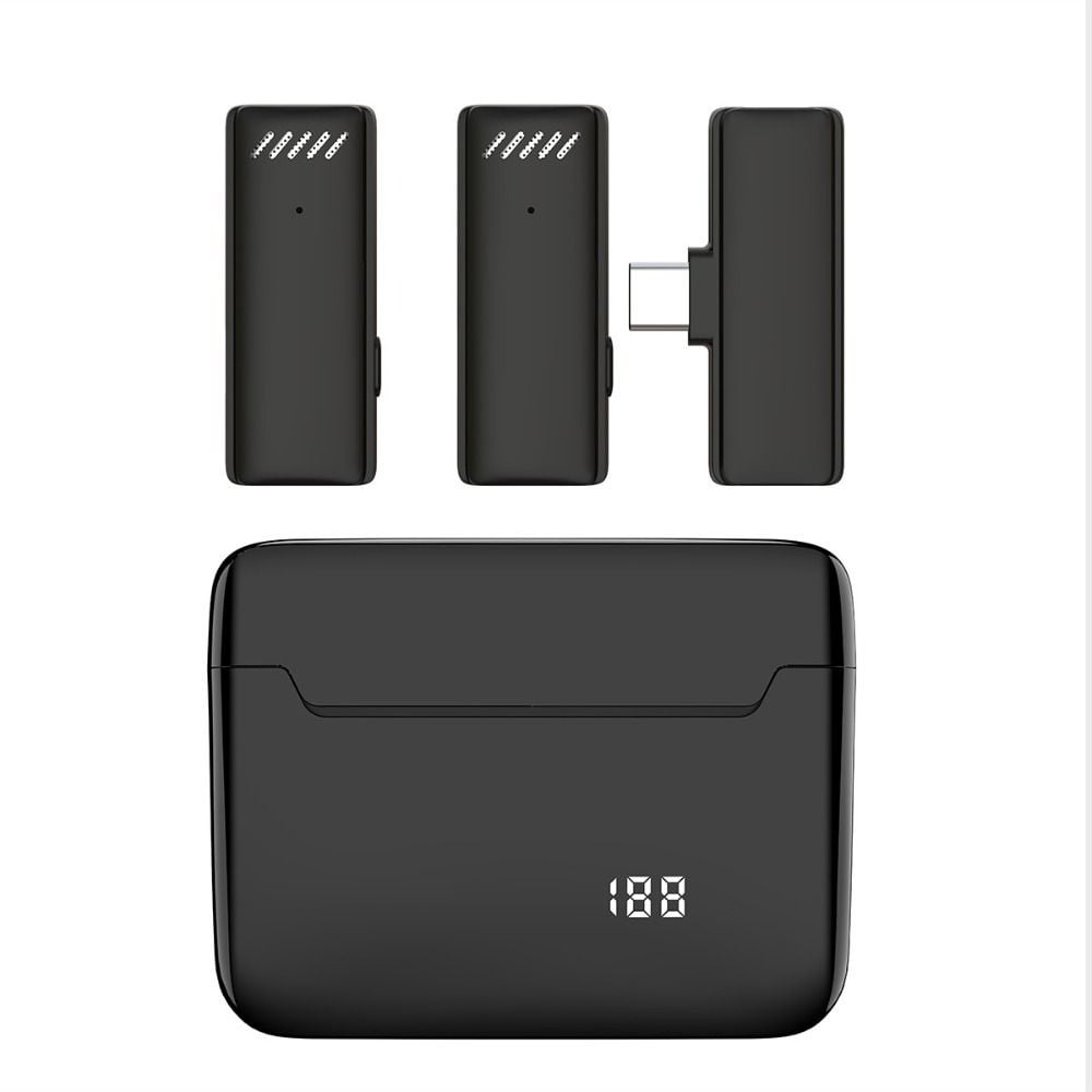 For iPhone Android Lapel Mic Audio Recording Microphone With Dual ...