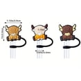 6Pcs Convenient Straw Hat Cover Creative Cartoon Cow Straw Seal ...