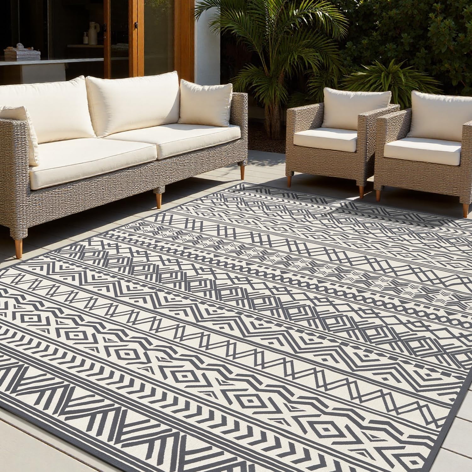 Click here for Amoami 4x6 Outdoor Rug Braided Indoor Outdoor Rugs... prices