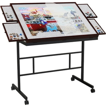 1500 Piece Tilting Puzzle Table with Cover Mat, Puzzle Board with 5 ...