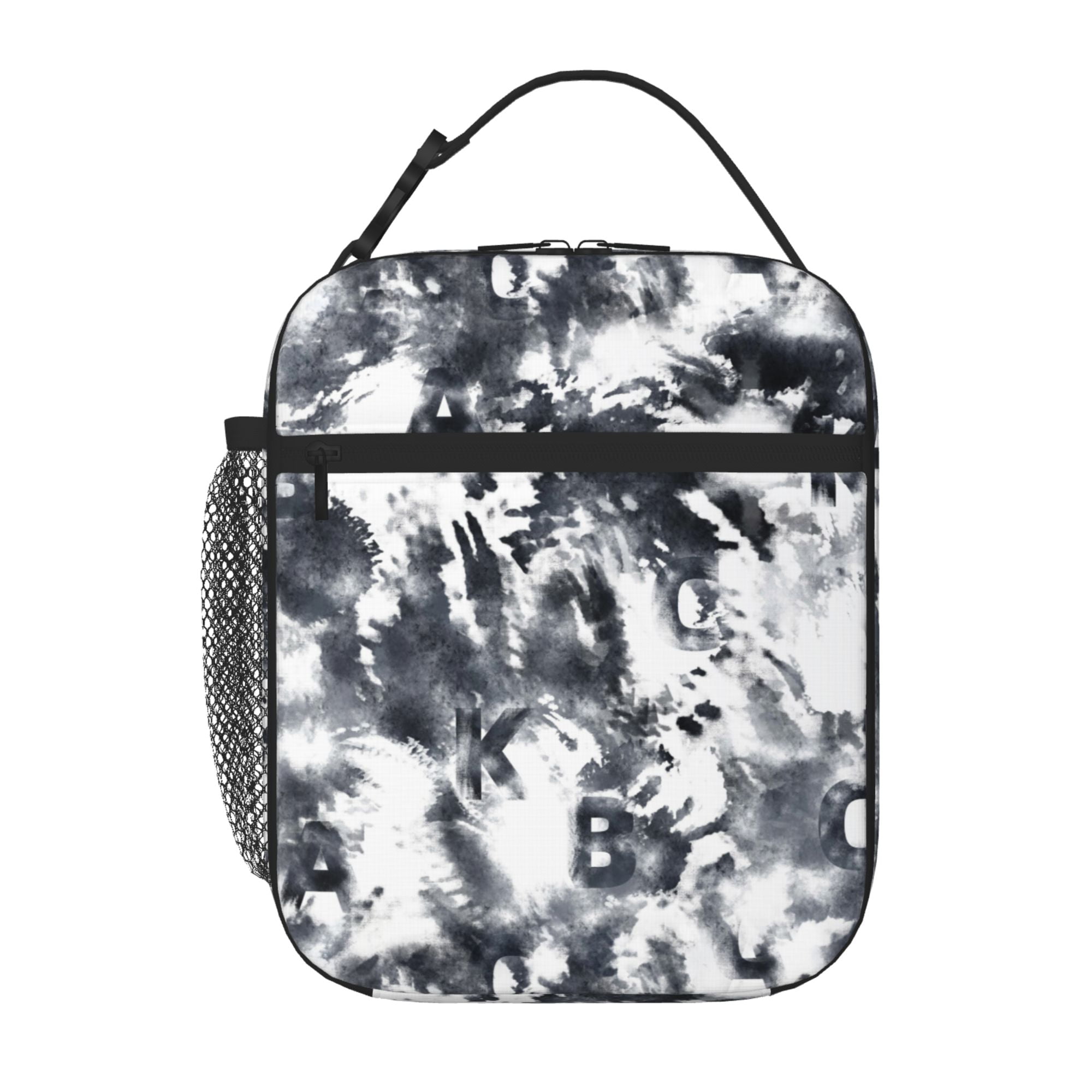 TEQUAN Portable Lunch Bag, Abstract Dye Ink Letters Pattern Reusable ...
