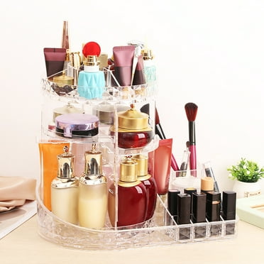 360 Degree Rotation Cosmetic Organizer Storage Box, White - Walmart.com