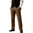 Rvwovn Men’s Classic Fit Dress Pants, Flat Front Business Trousers with ...