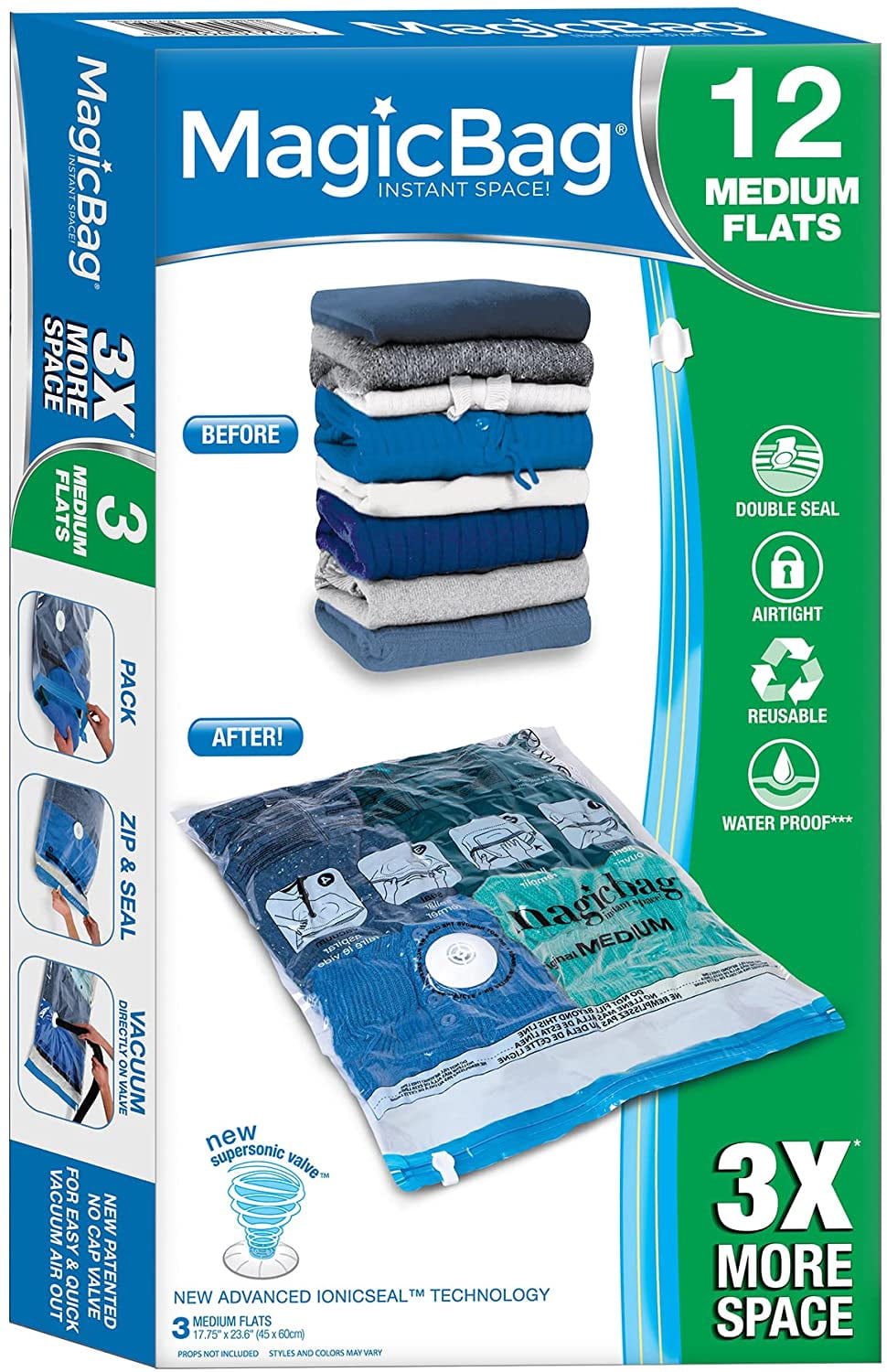 MagicBag Smart Design Instant Space Saver Storage - Flat Medium - Set ...