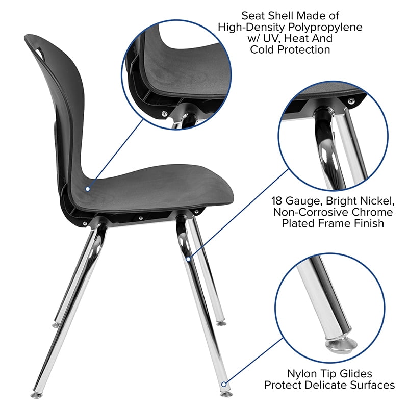 Black Student Stack Chair 18" - Walmart.com