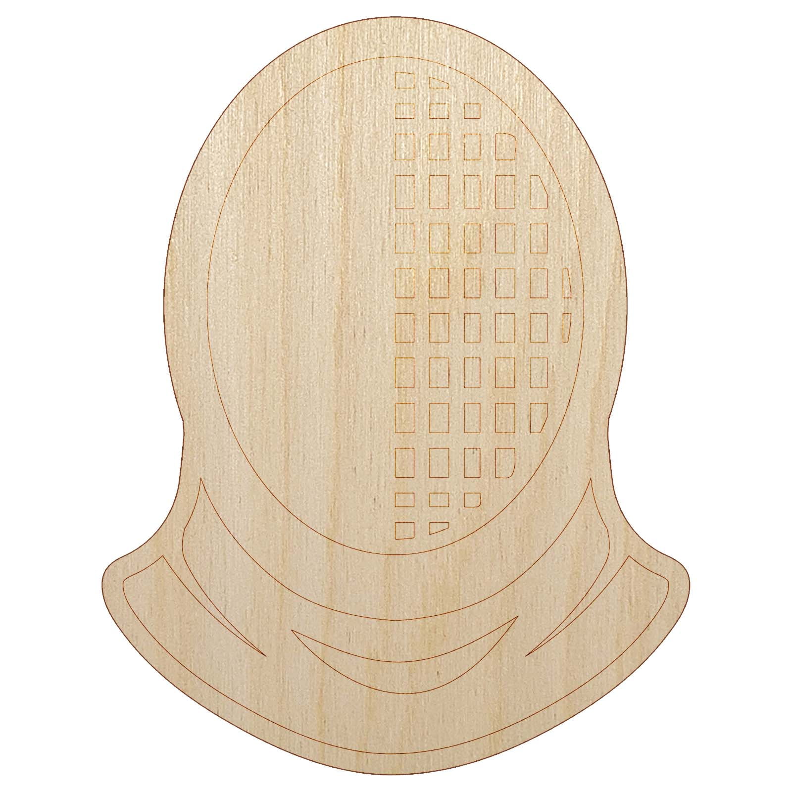 Fencer Fencing Mask Helmet Wood Shape Unfinished Piece Cutout Craft DIY ...