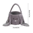 8.3"×14.2" Plush Easter Bunny Basket Bags, Rabbit Bucket Tote with Long ...