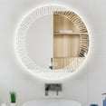 YOSHOOT LED Round Bathroom Vanity Mirror with Lights, 20" Dimmable ...