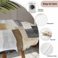 Abstract Color Block Round Fitted Tablecloth with Elastic Edge Brown ...