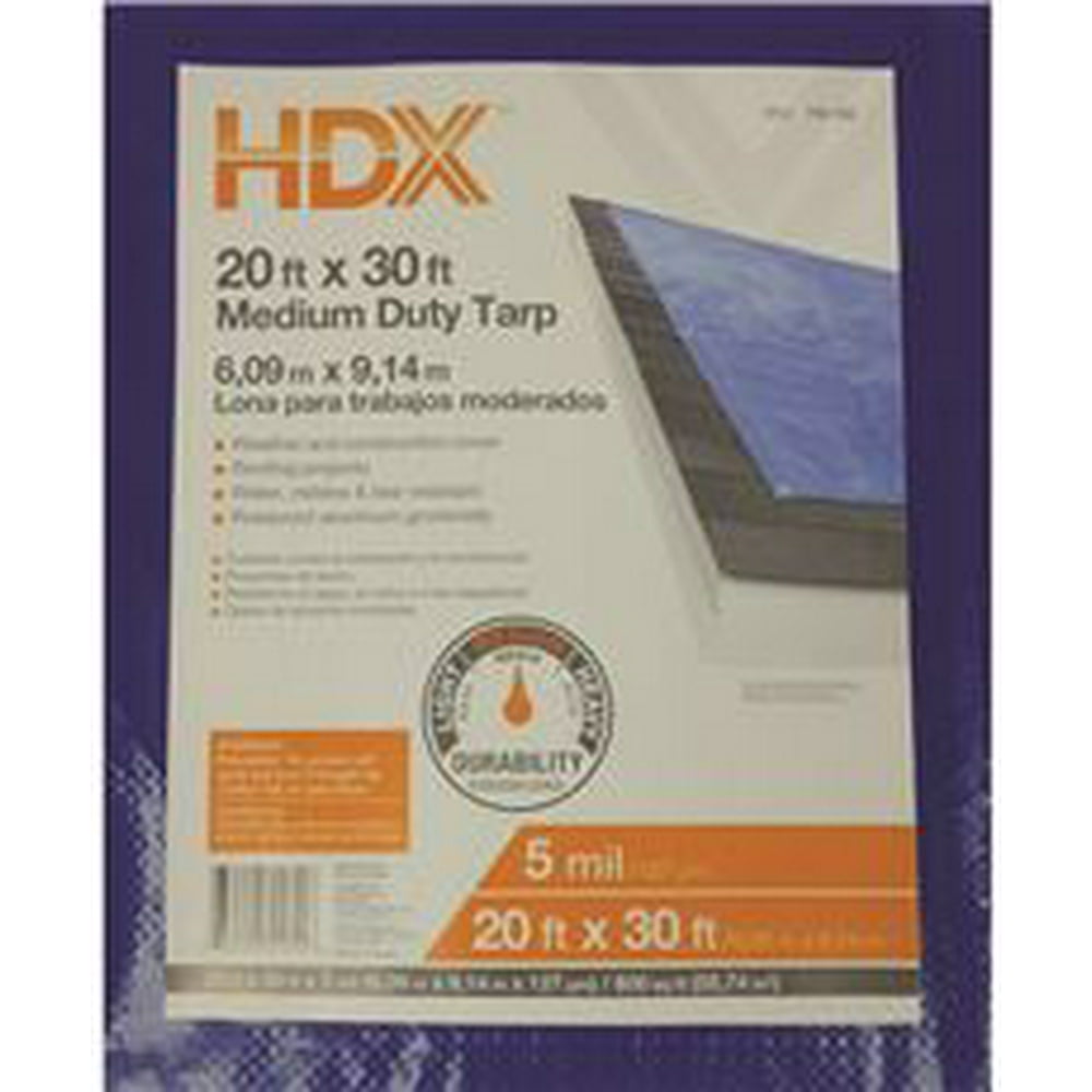 Hdx Polyethylene Medium Duty General-Purpose Tarp, Blue, 20 Ft. X 30 Ft ...