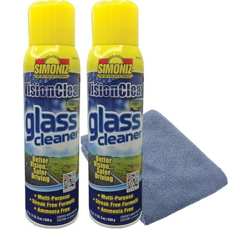 Simoniz Vision Clear Glass Cleaner Streak Free (2-pack) 19oz + LARGE ...