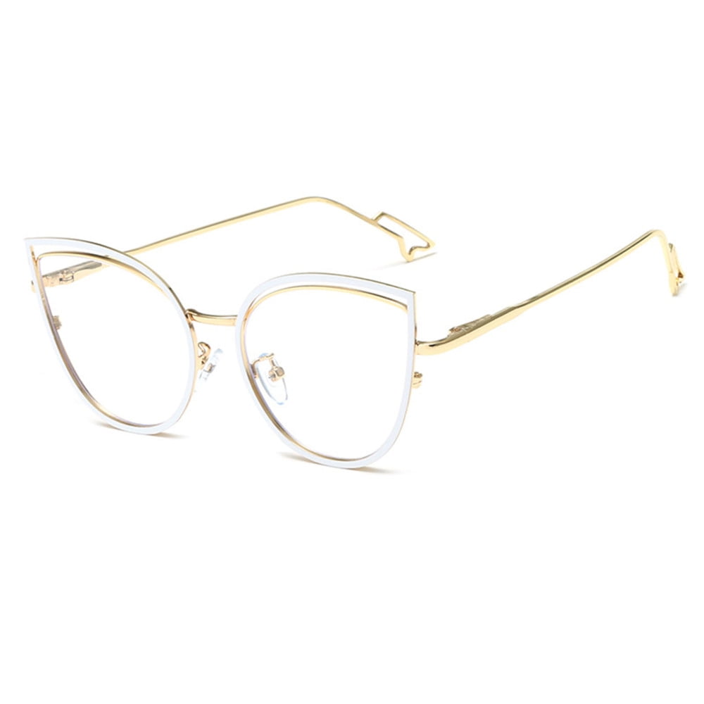 Cat Eye Color Changing Glasses Ultralight HD Lens Metal Frame Eyewear ...