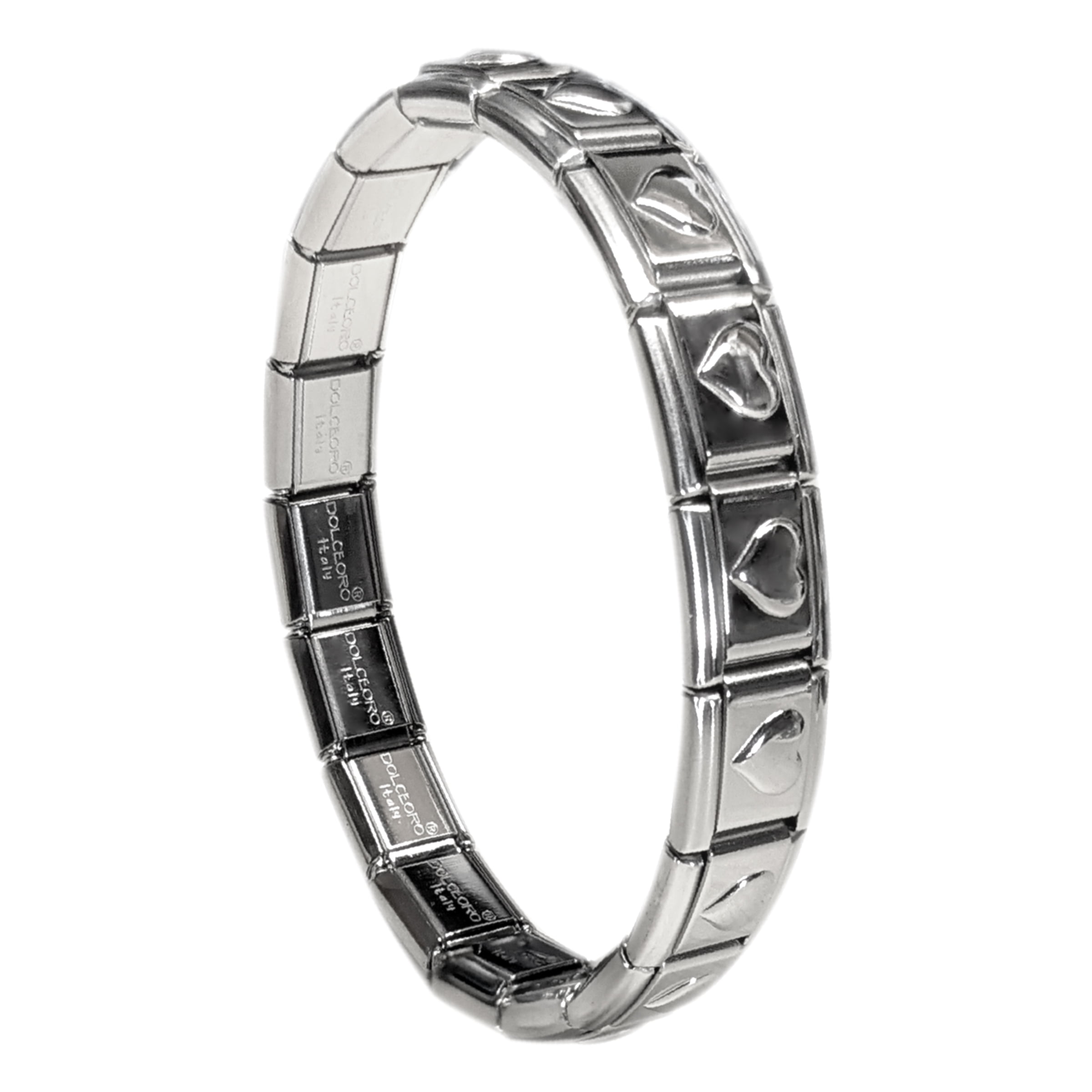 Raised Heart, 9mm Type Italian Modular Charm Bracelet for Women or Men ...