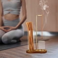 2-in-1 Glass Incense Holder – Upside-Down Burner with Wood Base & Stick ...