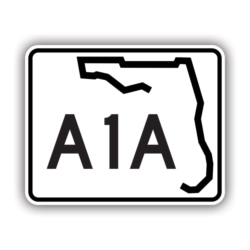 Florida State Road A1A Sign Sticker Decal - Self Adhesive Vinyl ...