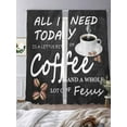 Coffee Beans Sheer Curtains 2 Panels Set Coffee Cup Letterings Black ...