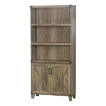 Sauder Granite Trace Engineered Wood Library with Doors in Rustic Cedar ...