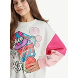 Justice Girls Candy Collab Crew Sweatshirt - Walmart.com