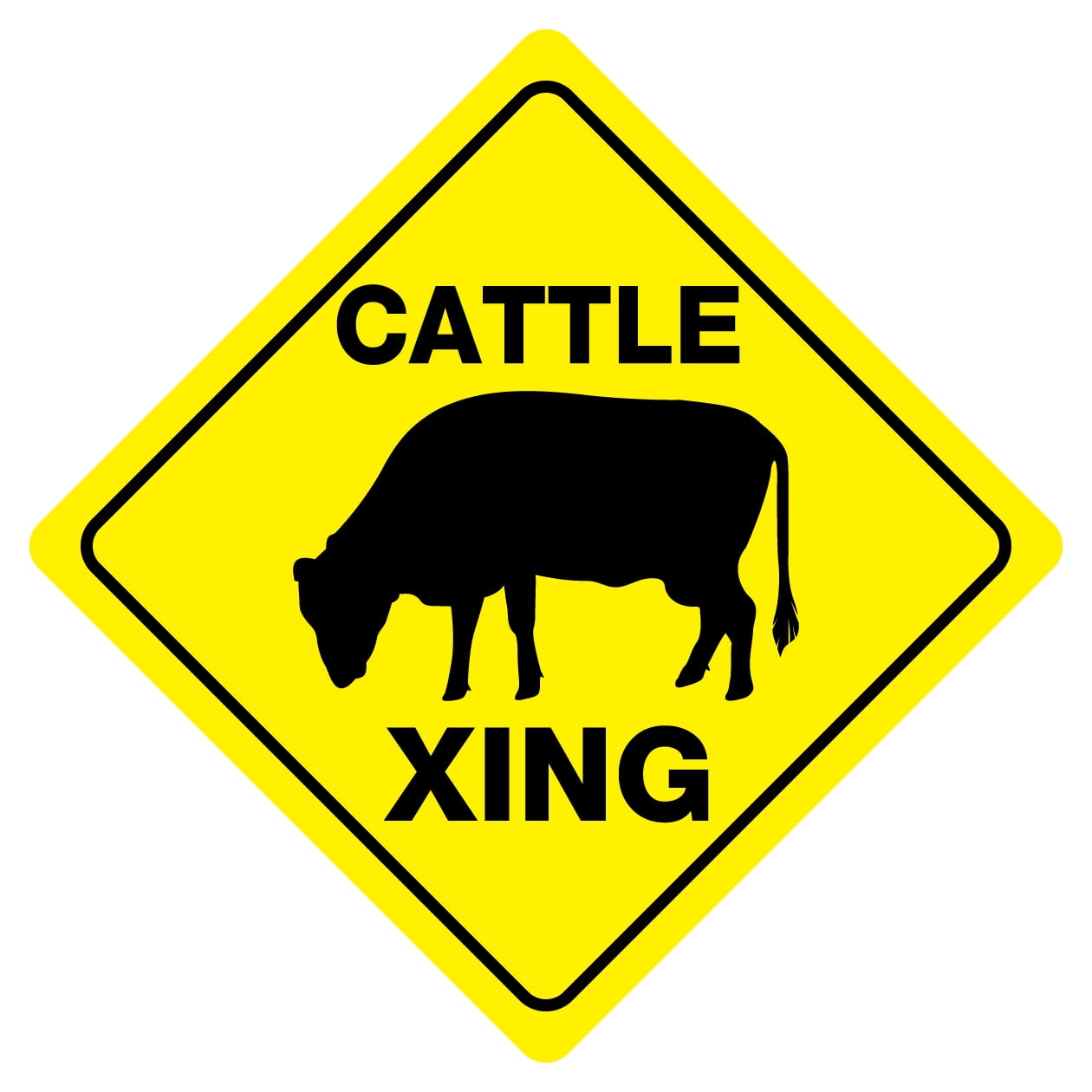 CATTLE CROSSING Funny Novelty Crossing Sign - Walmart.com