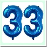 Celebrate with Style: 32-Inch Blue Number 33 Balloons for Birthdays ...