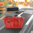 SSWBasics Red Shopping Basket with Durable Handle for Groceries and ...